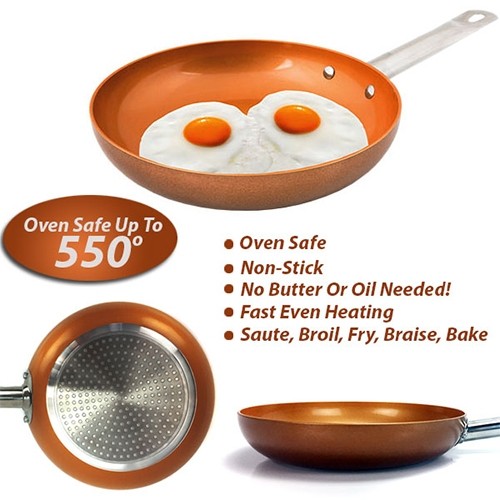 1 or 2 Pack: Non-Stick High Heat Copper Frying Pan