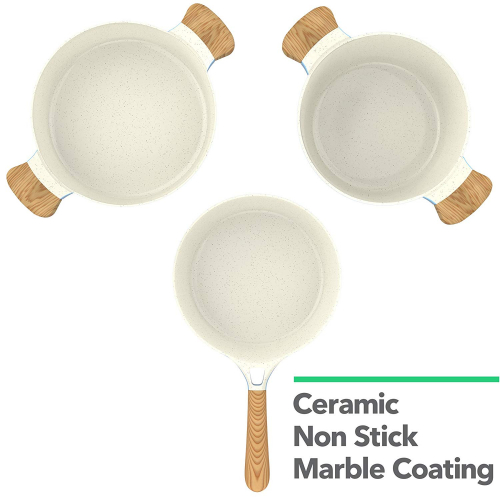 Vremi 8 Piece Ceramic Nonstick Cookware Set