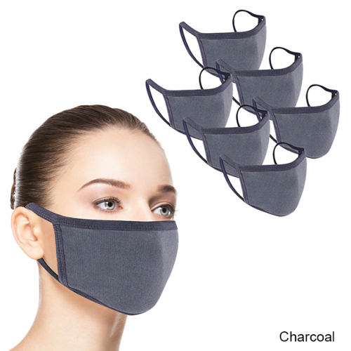 6 Pack: Super-Comfort 100% Cotton Face Masks - 7 Options