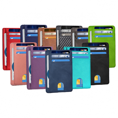 Slim Minimalist RFID Blocking Leather Wallet - 20 Colors