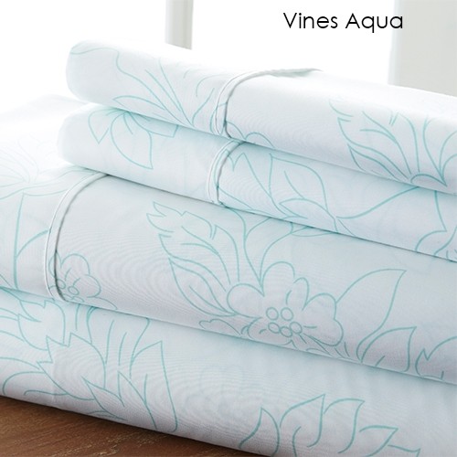Ultra-Soft Home Collection 1800 Series Premium Printed 4pc Sheet Set ...