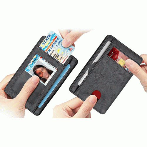 Slim Minimalist RFID Blocking Leather Wallet - 20 Colors