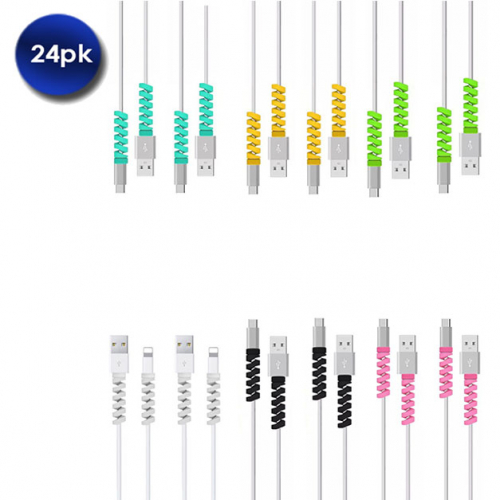 24 Pack: Silicone Flexible Cable Protector